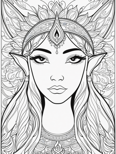 Kolorowanki: Elfy - antystresowe mandale dla dorosłych do druku