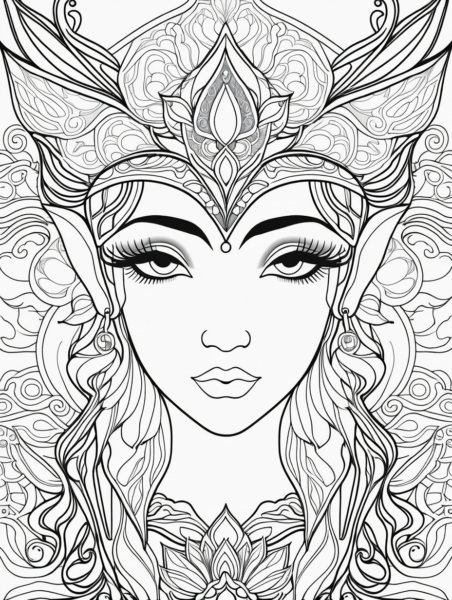 Kolorowanki: Elfy - antystresowe mandale dla dorosłych do druku